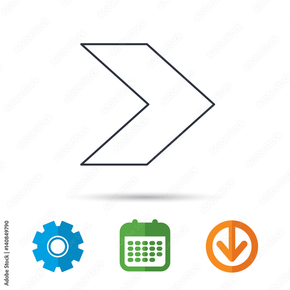 Next arrow icon. Forward sign. Right direction symbol. Calendar ...