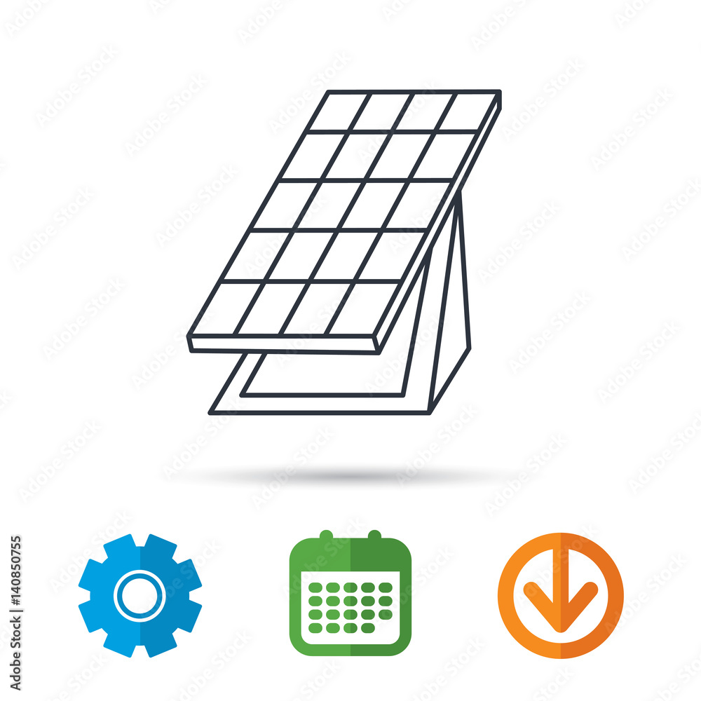 Solar collector icon. Sunlight energy generation sign. Innovation ...