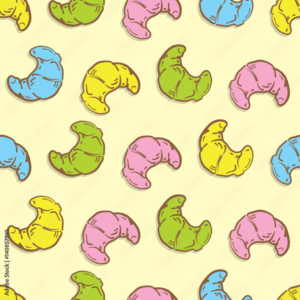 pattern food bread Croissant graphic design illustrate objects ...