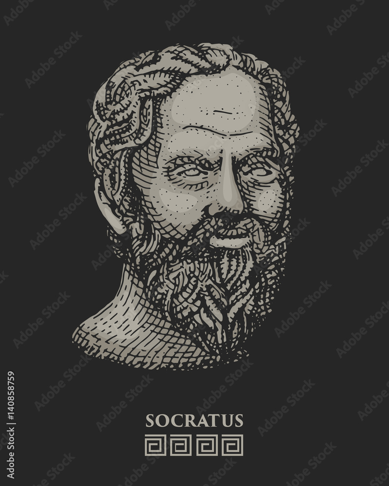 Portrait of Socrates. Ancient greek philosopher, scientist, and thinker ...