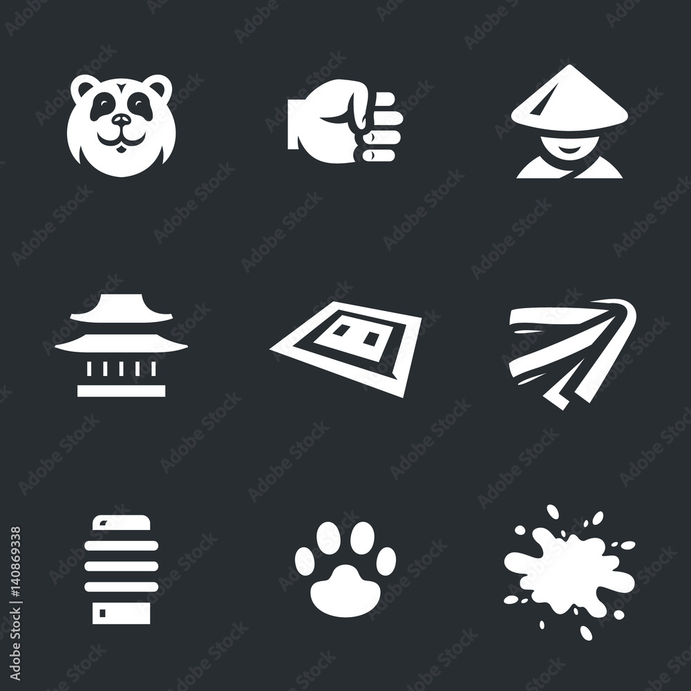 Vector Set of Karate Icons. Stock Vector | Adobe Stock