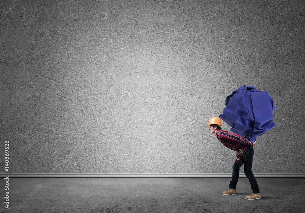 Engineer man carry load Stock Photo | Adobe Stock