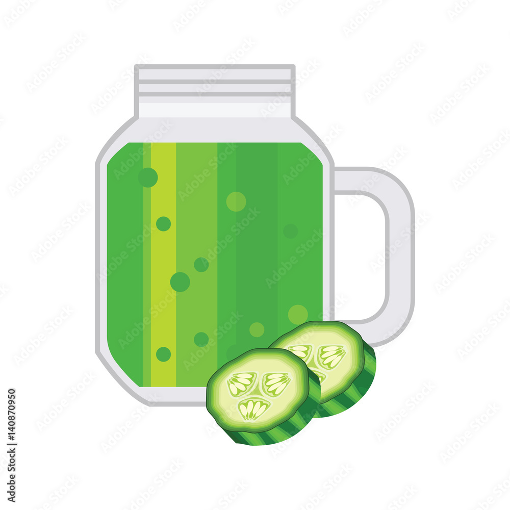 cucumber infused water for detox and diet healthy eating. vector ...