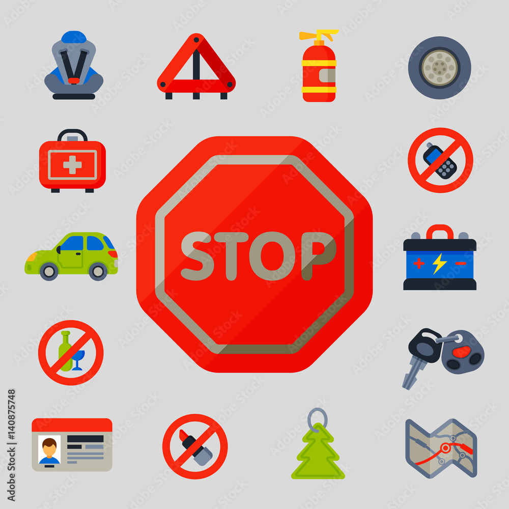 Auto transport motorist icons symbols change vehicle automobile ...