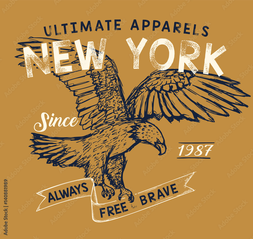 Retro "Eagles" athletic design complete with retro eagle mascot vector ...