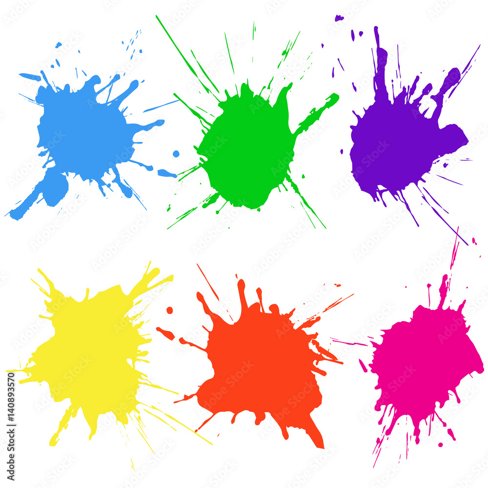 Paint color splat set. Abstract vector illustration. vector de Stock ...