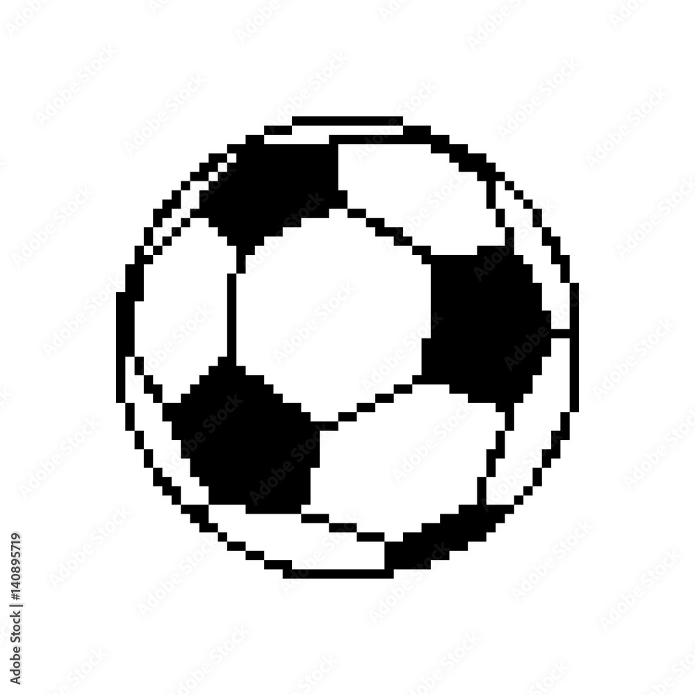 Soccer ball pixel art. Football pixelated isolated on white background ...