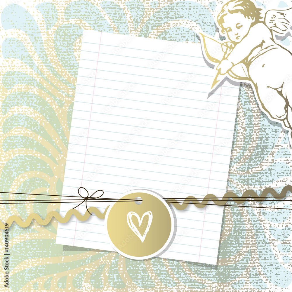 Letter paper set with angel. Message. Thank you letter paper background ...