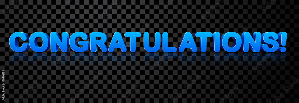 Blue congratulations 3d banner. Stock Vector | Adobe Stock
