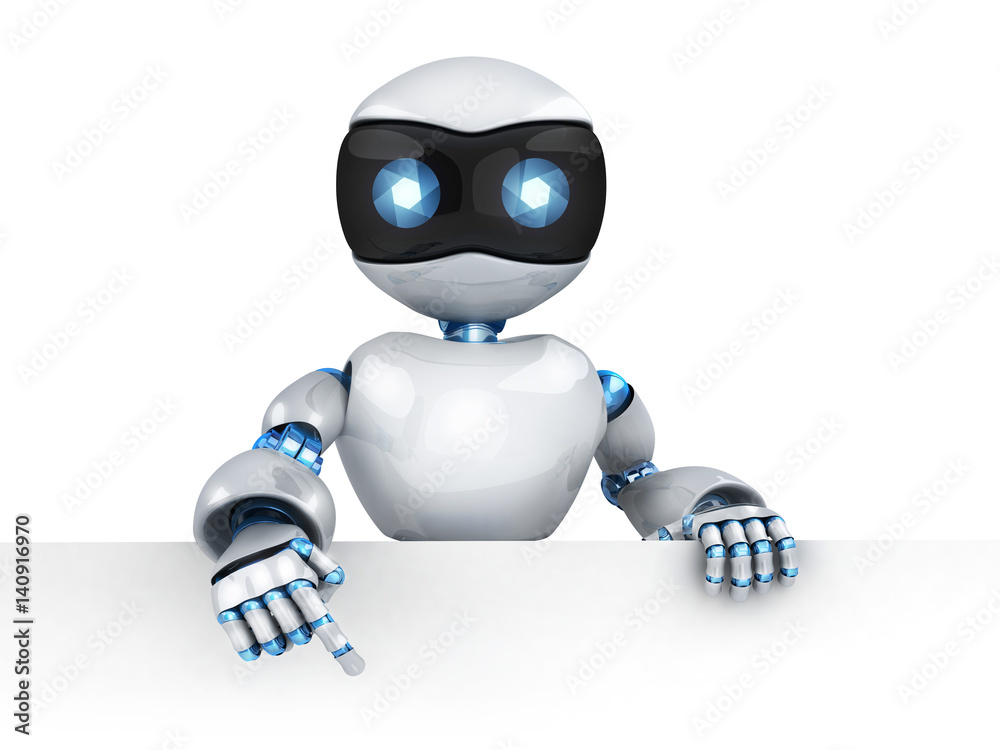 Robot and empty blank Stock Illustration | Adobe Stock