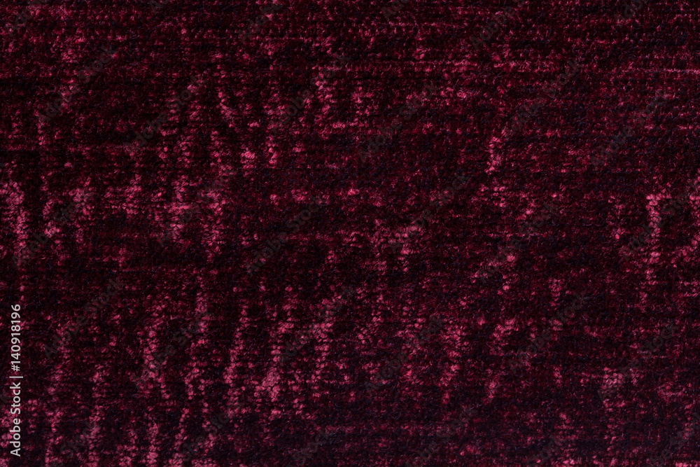 Dark red fluffy background of soft, fleecy cloth. Texture of textile ...