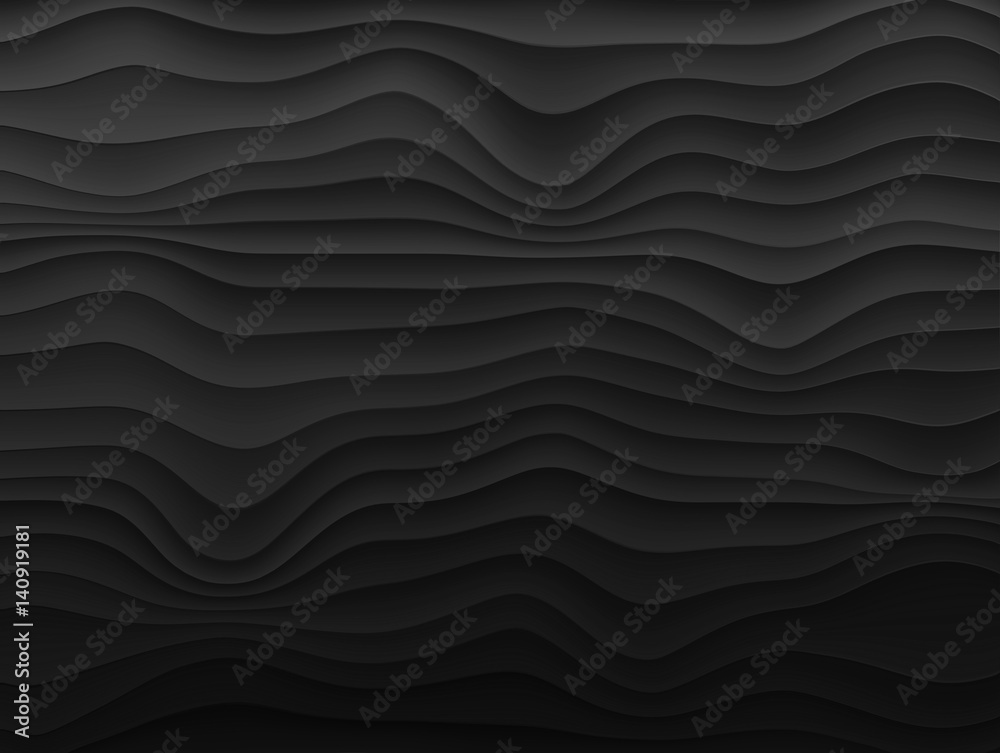 Black texture. Wavy background. Stock Illustration | Adobe Stock