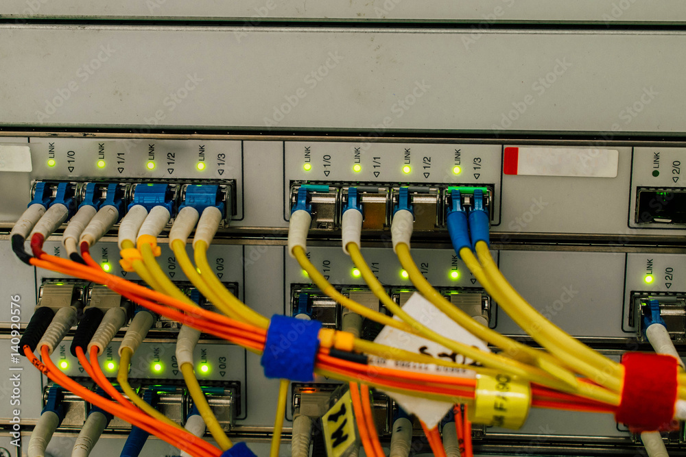 Optical module and a bundle of optical fibers connected to a central ...