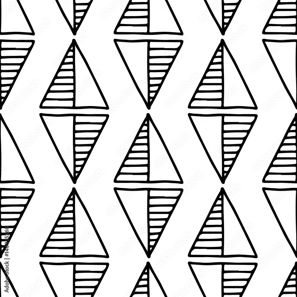 Seamless vector pattern. Black and white geometrical background with ...