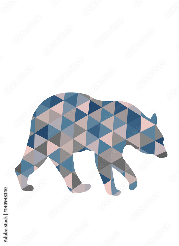 Silhouette of bear in triangles Stock Illustration | Adobe Stock