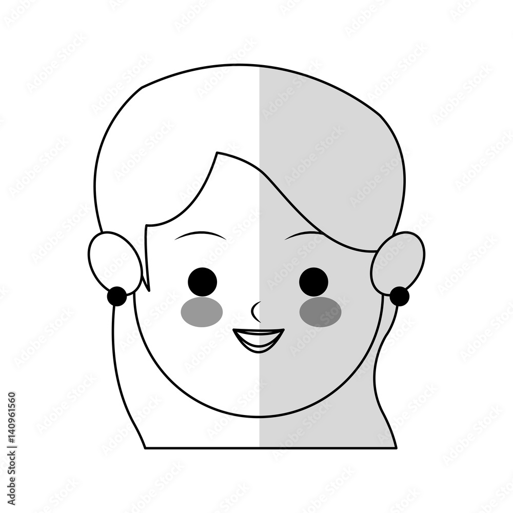 woman with long hair cartoon icon over white background. vector ...