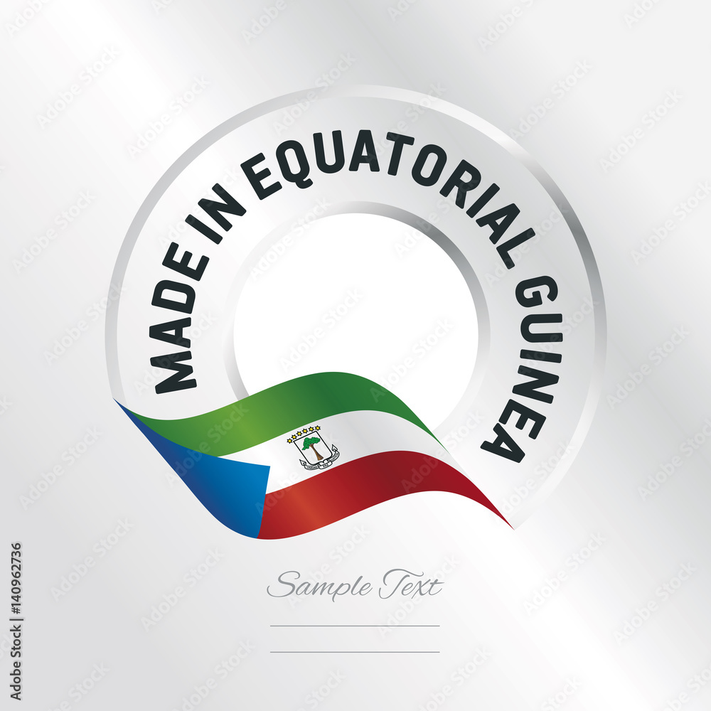 Made in Equatorial Guinea transparent logo icon silver background Stock ...