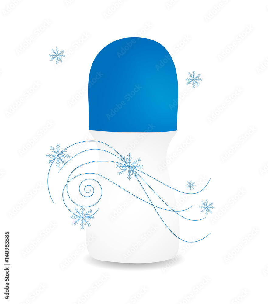 Vector drawing of a deodorant with the scent of frosty freshness Stock ...