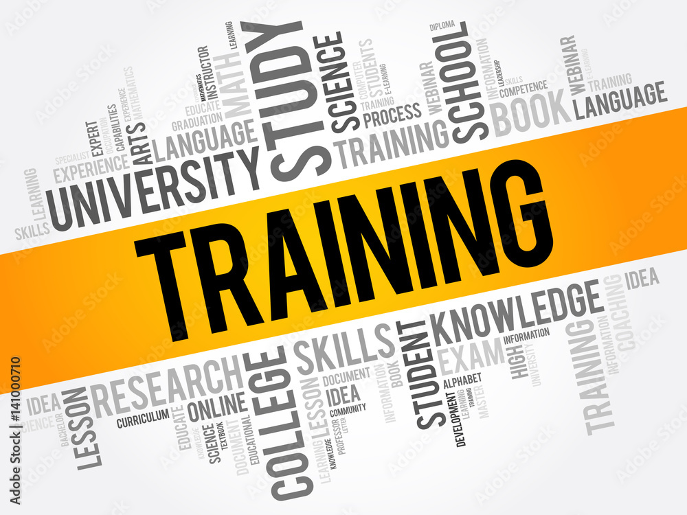 Vettoriale Stock Training Word Cloud Collage Education Concept