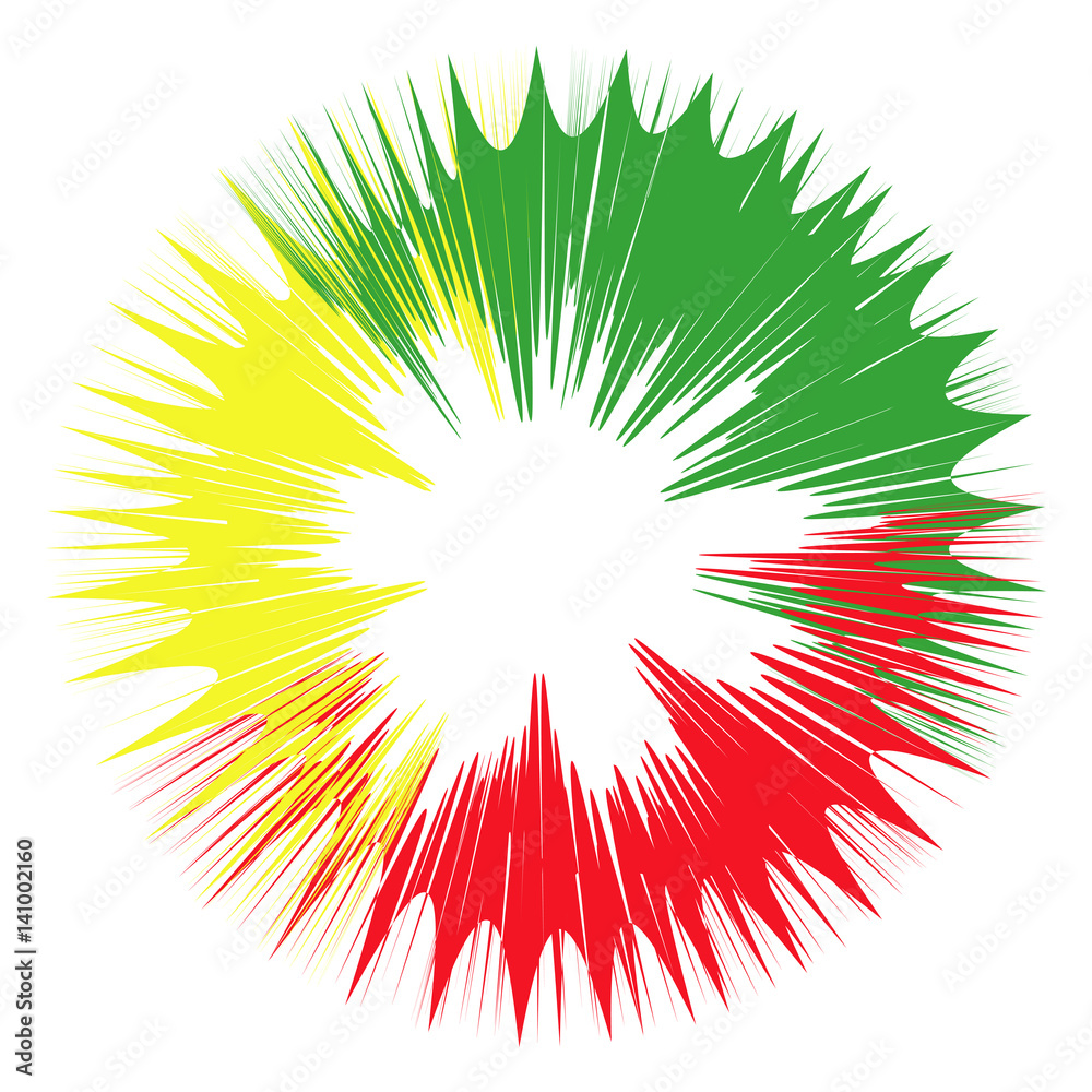 Abstract wide round red yellow green frame. Template for creating icons ...