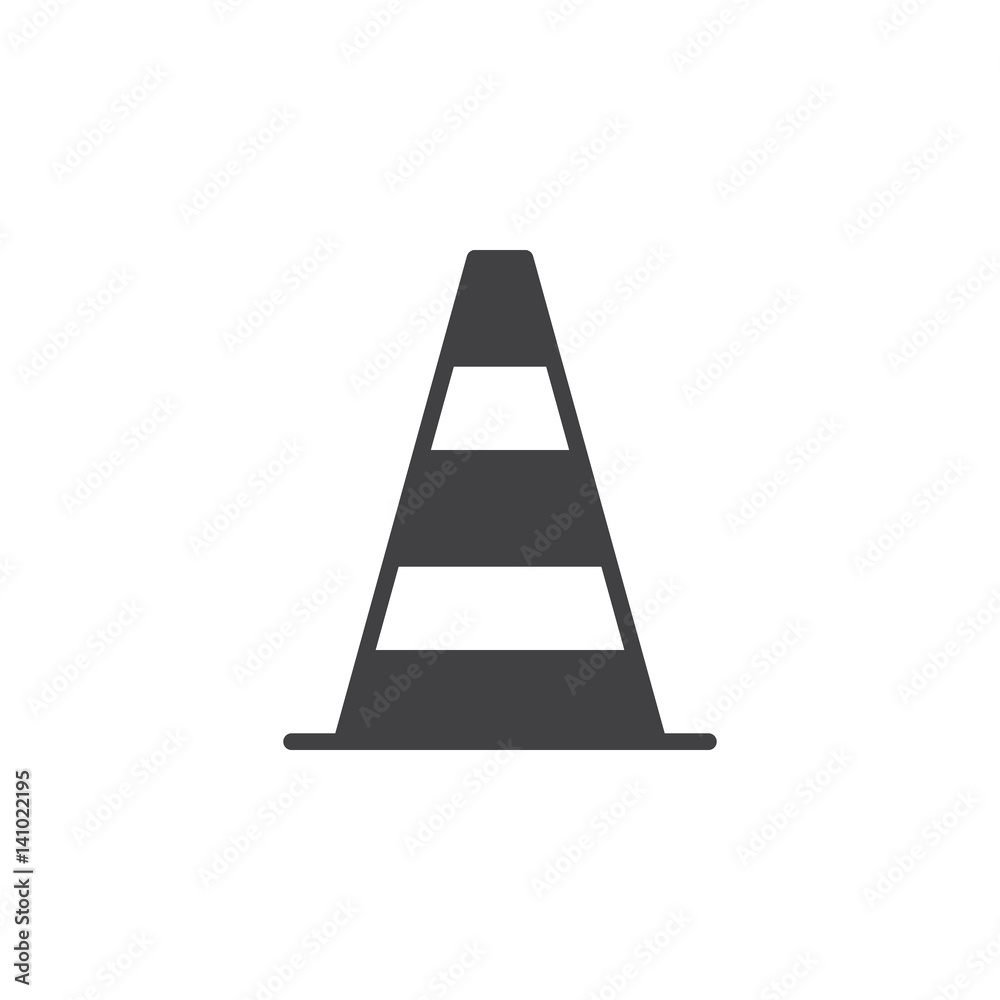 Pylon, traffic cone icon vector, filled flat sign, solid pictogram ...