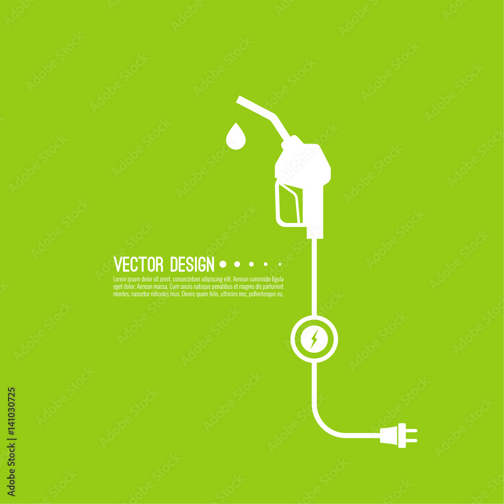 Gasoline pump nozzle sign. Gas station icon. Electro refill symbol ...