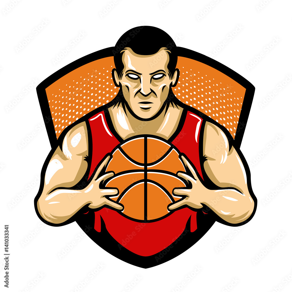 basketball man mascot logo Stock Vector | Adobe Stock