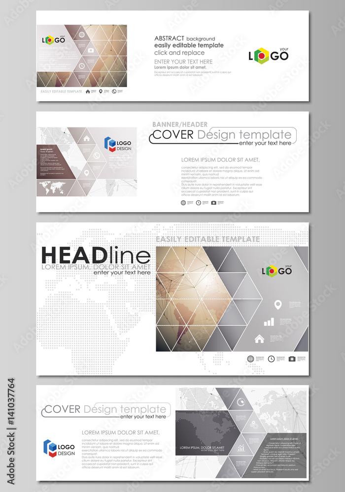 The minimalistic vector illustration of the editable layout of social ...