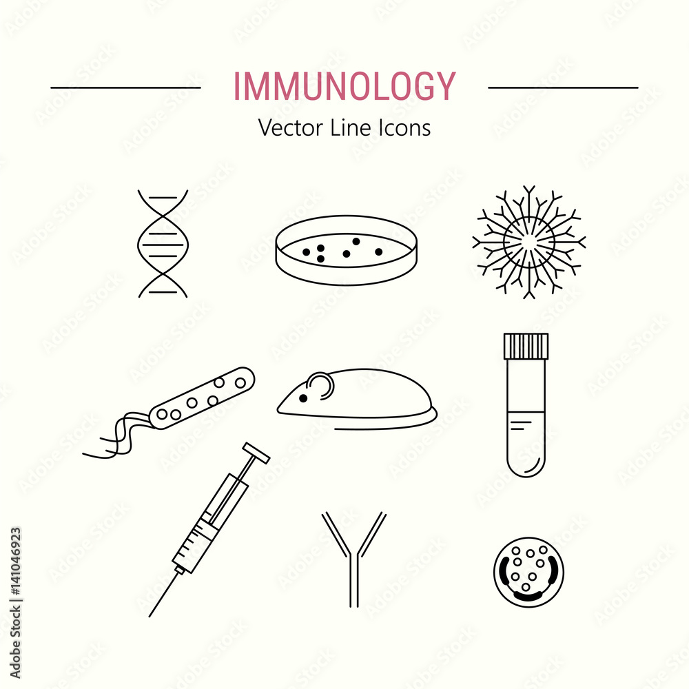 immunology research icons Stock Vector | Adobe Stock
