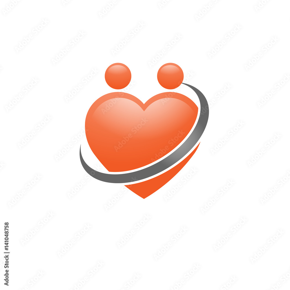 Heart icon vector logo. Heart logo, heart shape. love couple logo ...