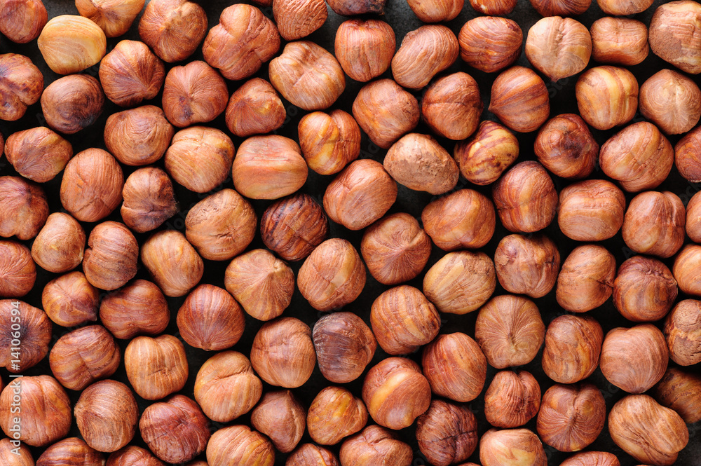 Peeled hazelnuts background Stock Photo | Adobe Stock