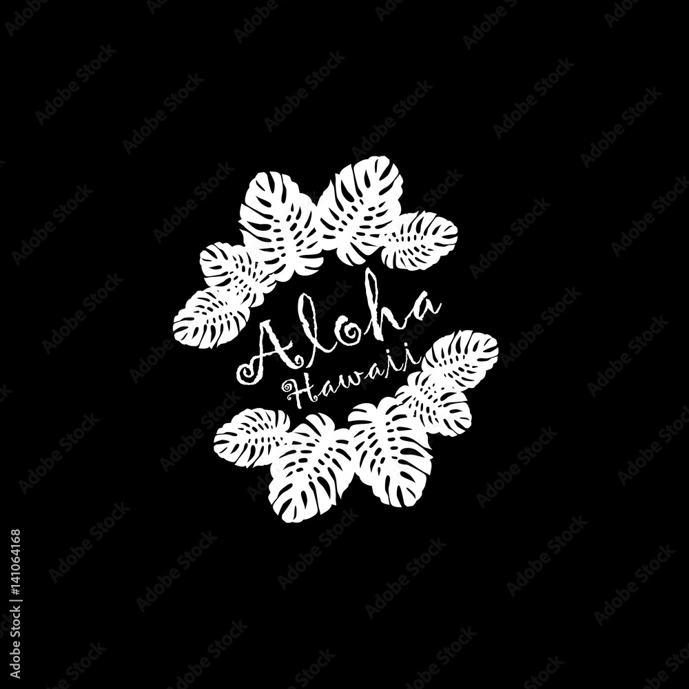 Aloha Hawaii Creative Vector Design Element. Palm leaves Stock Vector ...