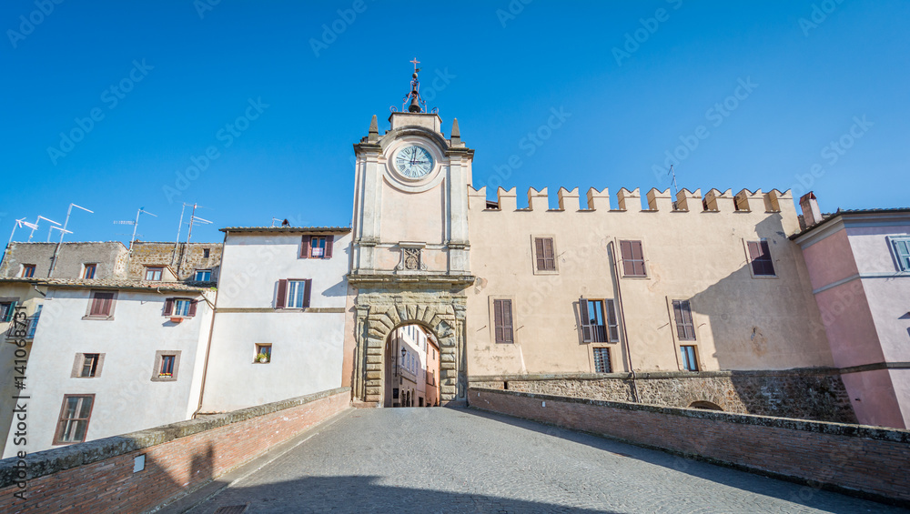 Entrance to old town in Capranica, Viterbo Province, Lazio, central ...
