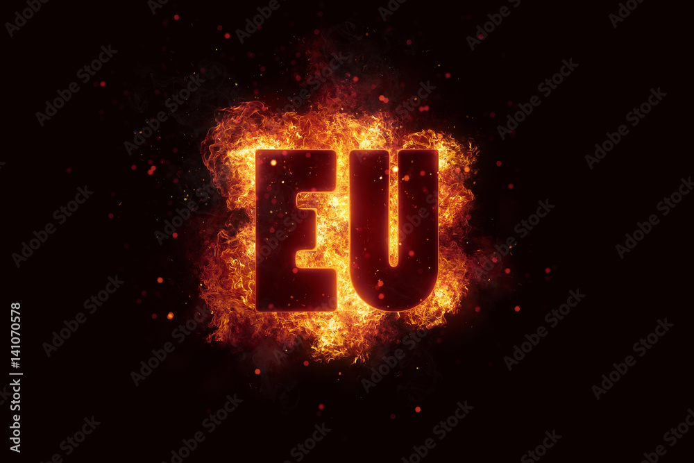 euro fire flames burn burning text explosion explode Stock Illustration ...