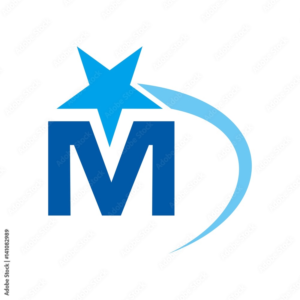m and star logo vector. Stock Vector | Adobe Stock