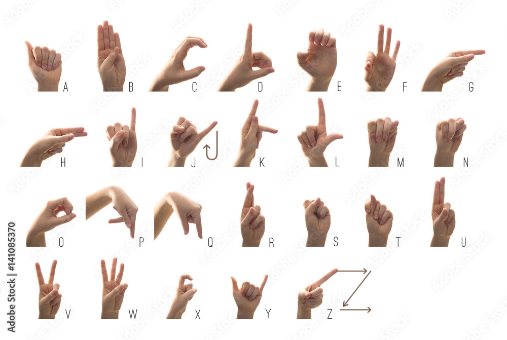 American Sign Langauge Alphabet Stock Photo | Adobe Stock