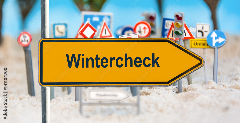Schild 180 - Wintercheck Stock Illustration | Adobe Stock