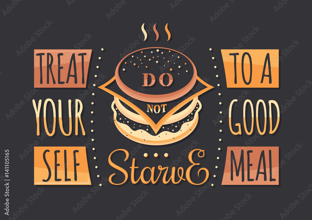 Set of Vintage Food Typographic Quotes Stock Vector | Adobe Stock