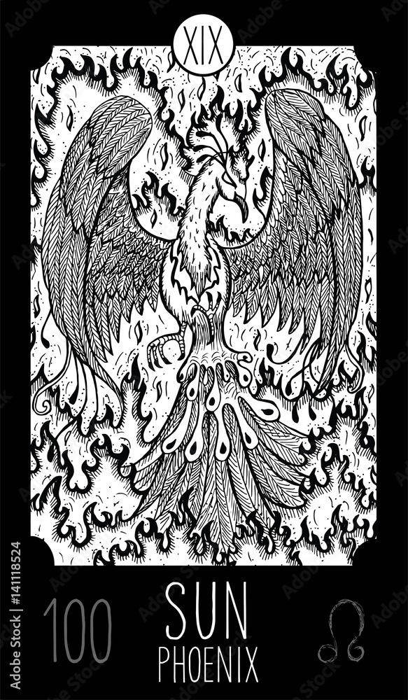 Sun. Phoenix. Tarot card Major Arcana. See all collection in my ...