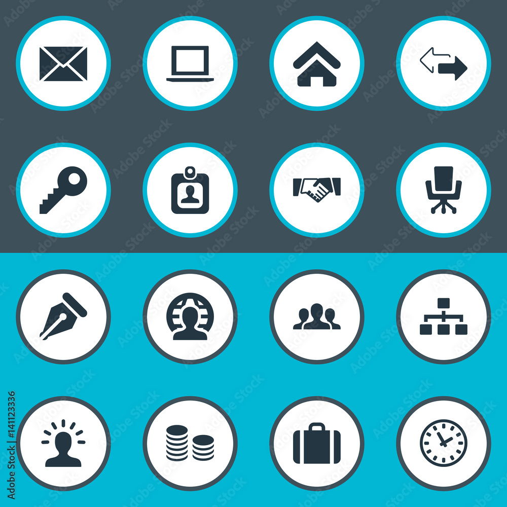 Vector Illustration Set Of Simple B2B Icons. Elements Handbag, Member ...