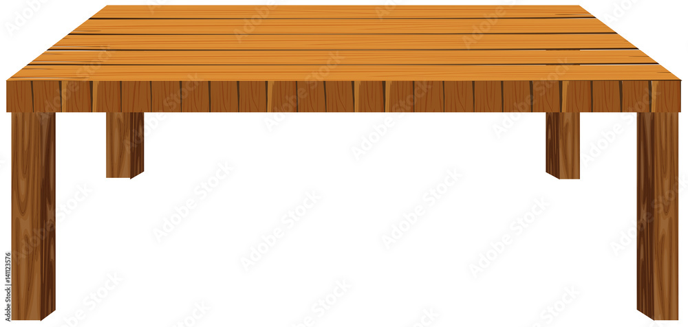 Wooden table on white background Stock Vector | Adobe Stock