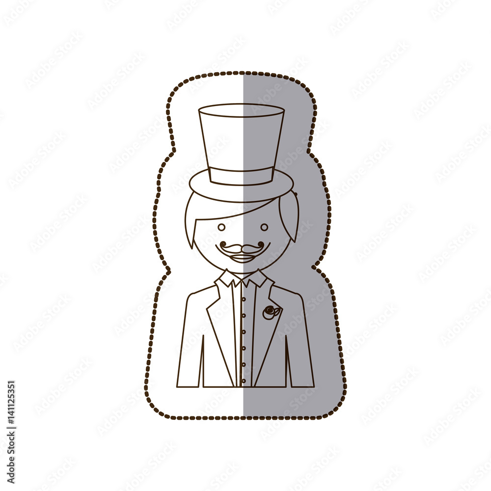 happy gloom with suit icon, vector illustration design Stock Vector ...