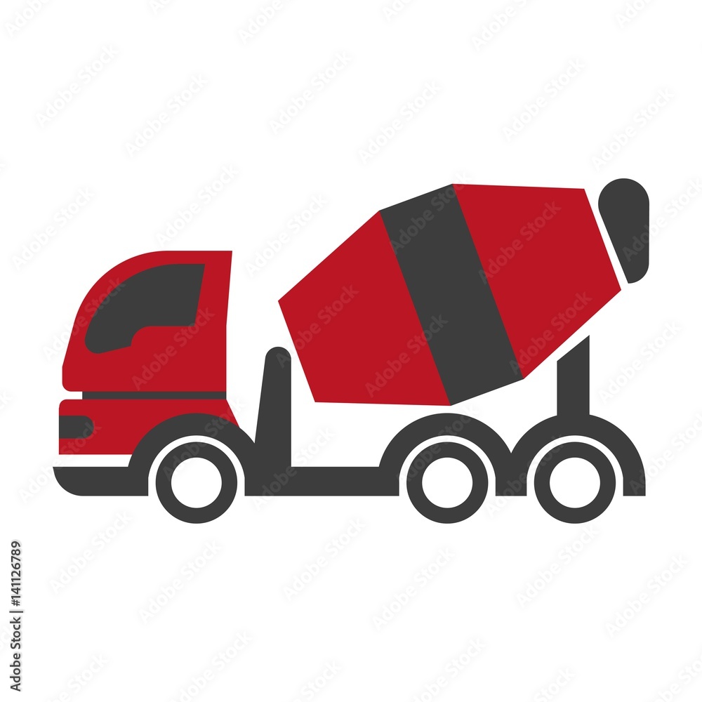Bulk cement transport unit icon flat art design on white Stock Vector ...