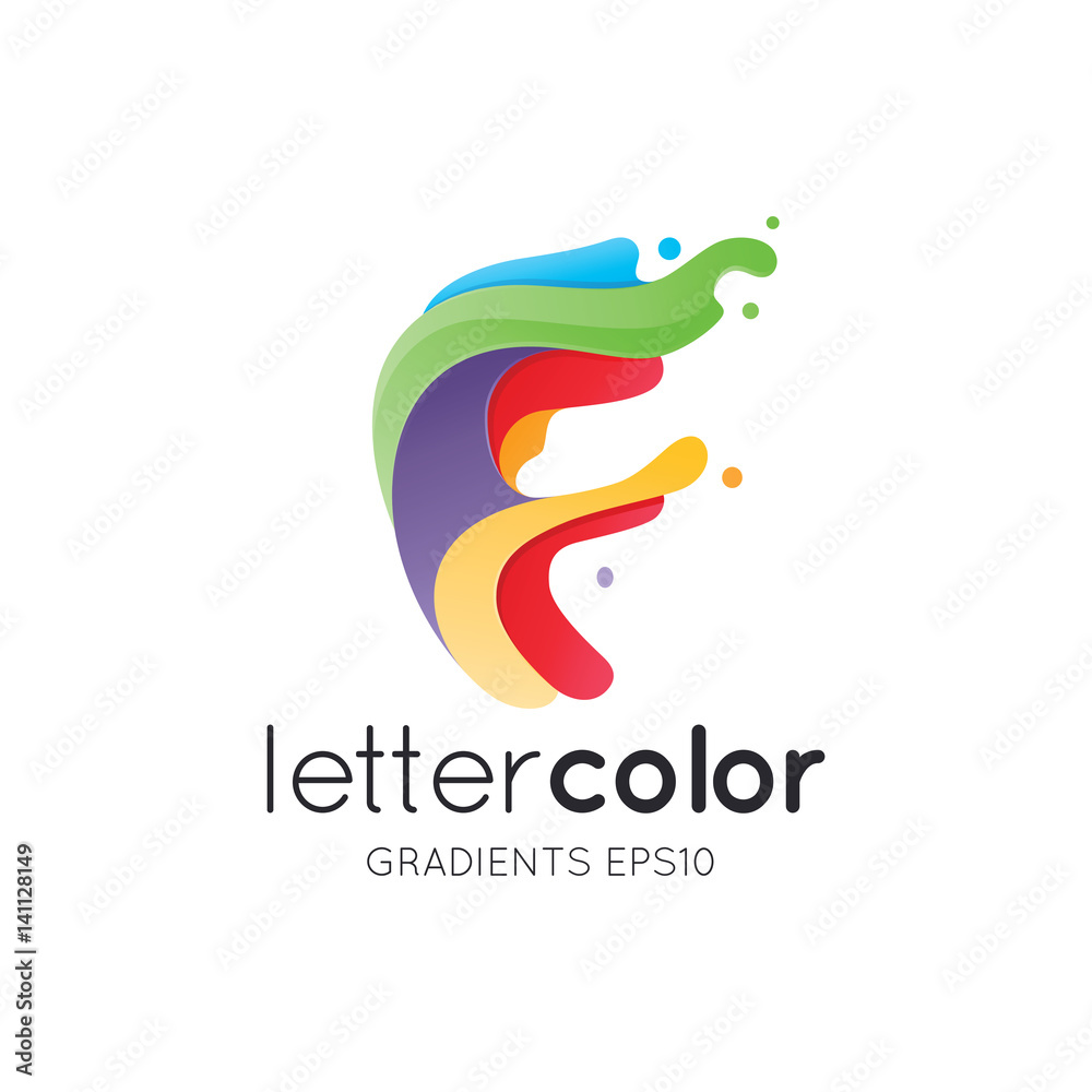 Colorful Letter F Logo Template Stock Vector | Adobe Stock