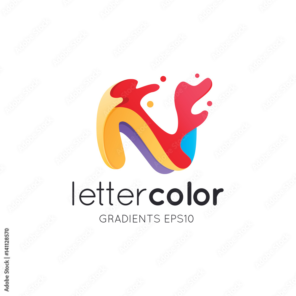 Colorful Letter N Logo Template Stock Vector | Adobe Stock