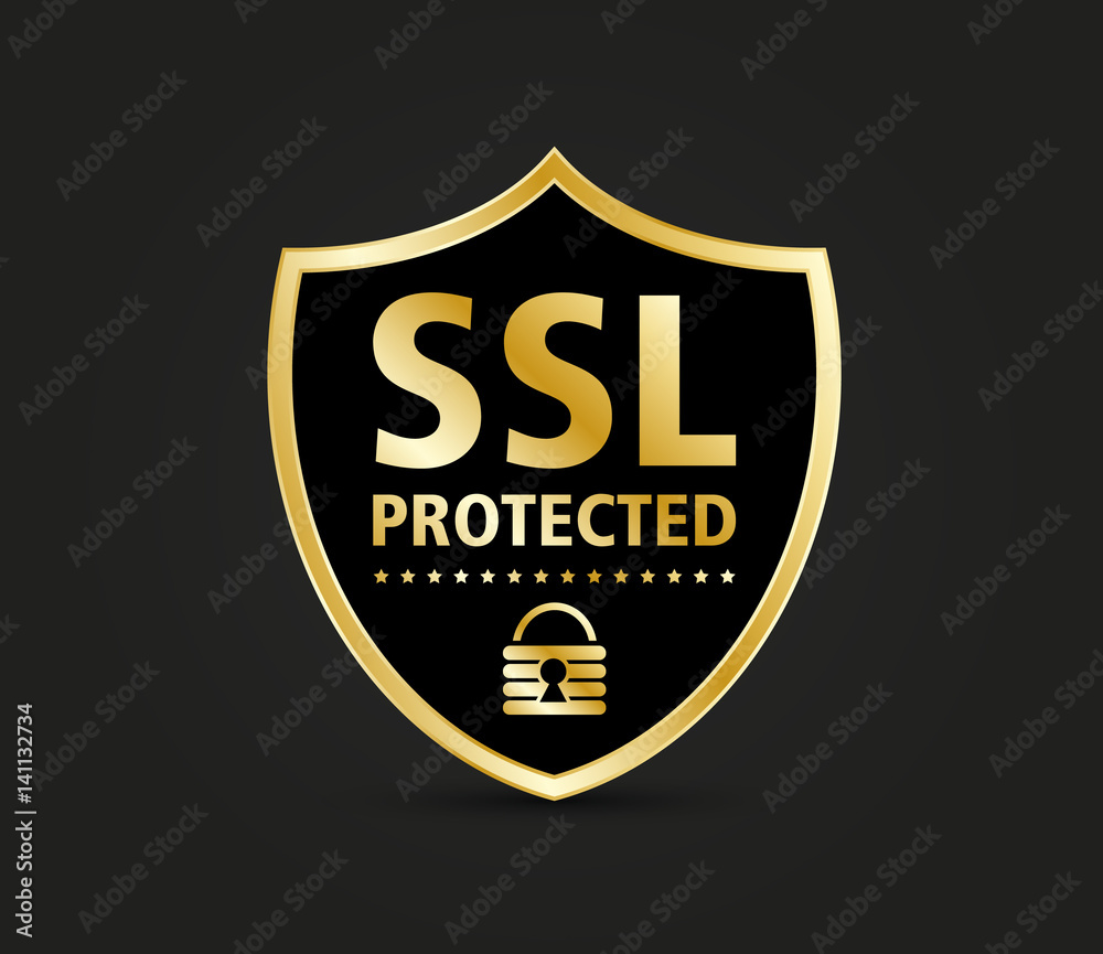SSL Protected Gold Stock Vector | Adobe Stock