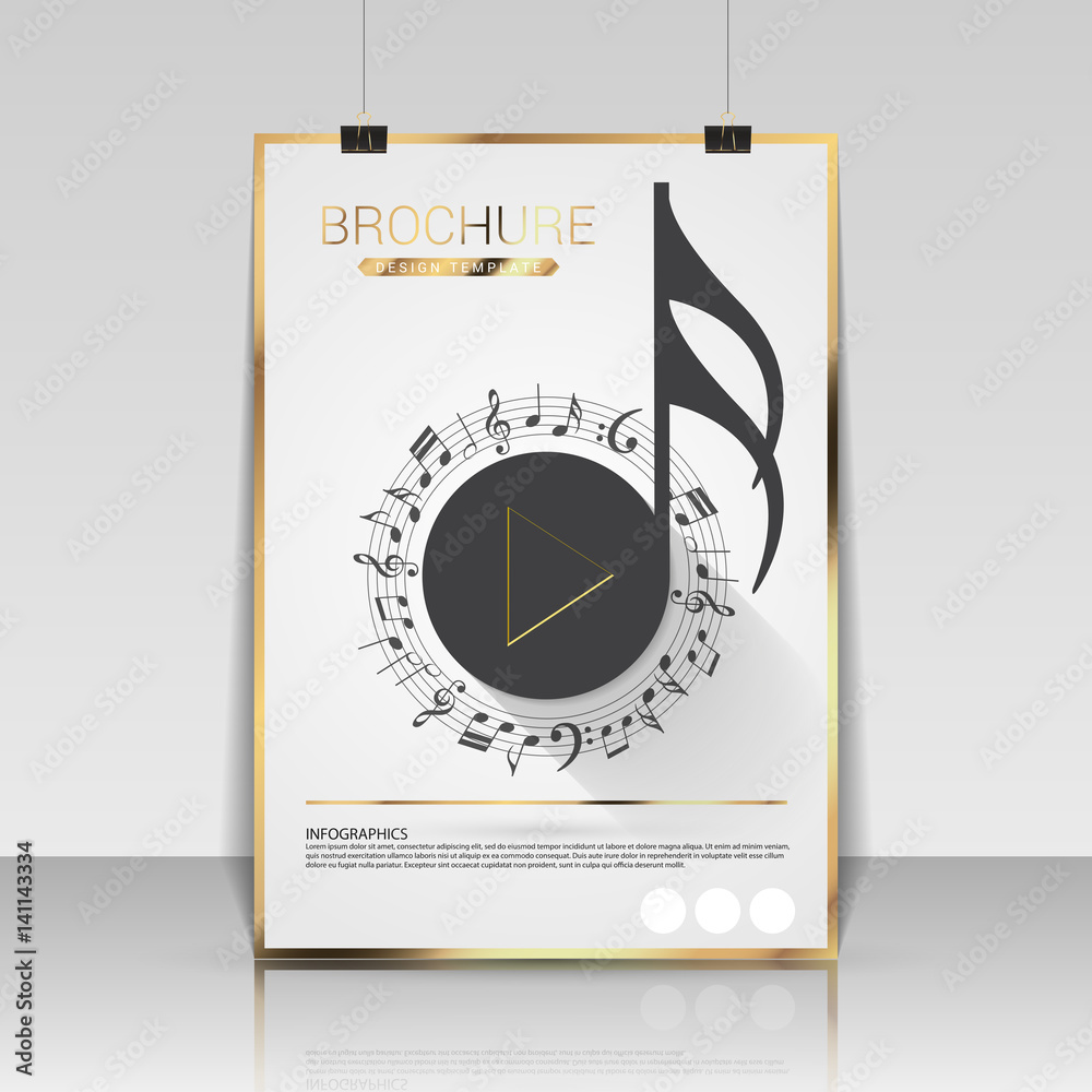 Music brochure cover design. Flyer, poster, booklet template Stock ...