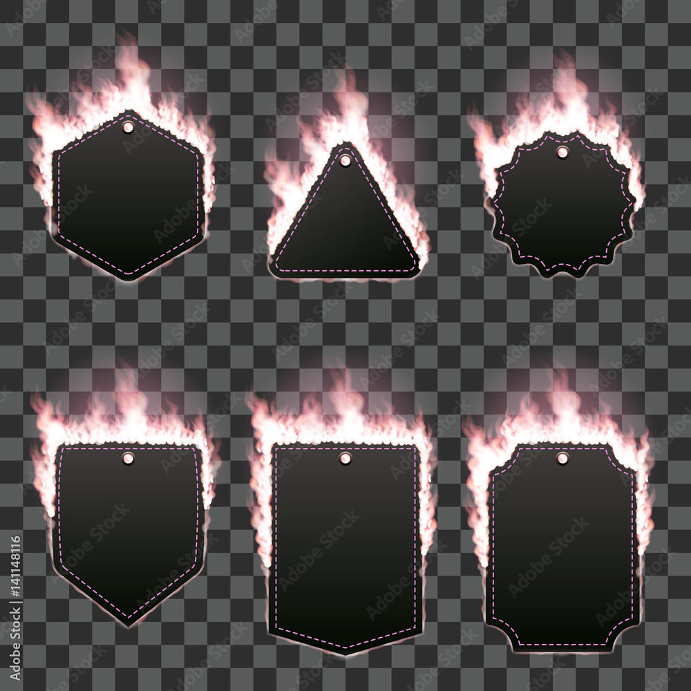 Set of six frames of different shapes with text space surrounded with ...