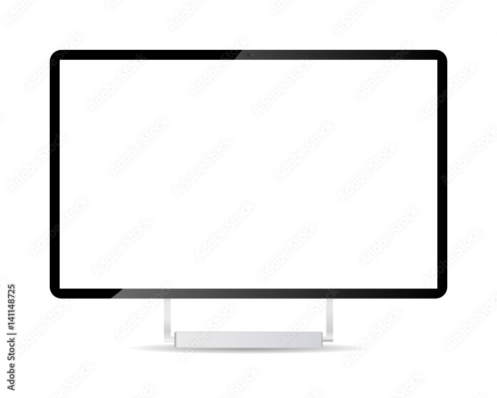 realistic computer screen / monitor / all in one withe base and shadow ...