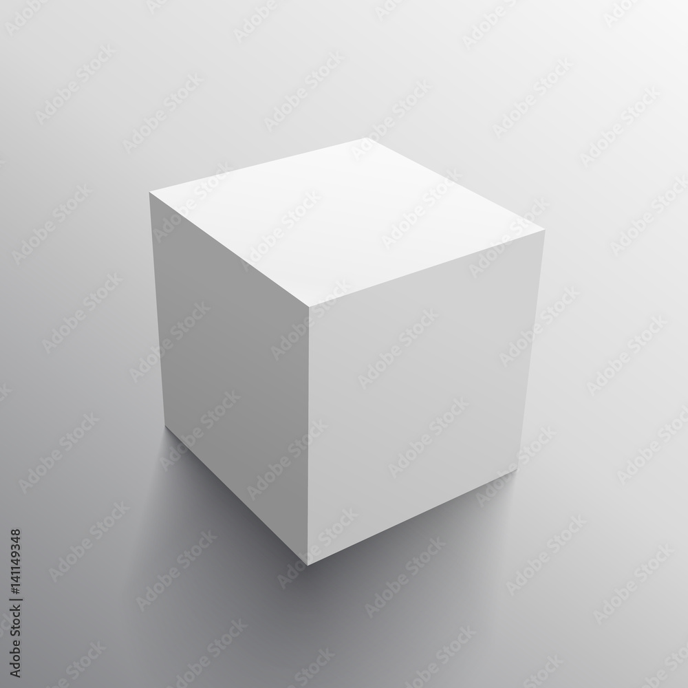 Poster realistic 3d cube box design template – Wall Art | UkPosters